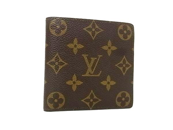 LOUIS VUITTON ルイヴィトン 二つ折り財布 モノグラム ポルトフォイユ マルコ M61675 ブラウン PVC レザー メンズ【本物保証】