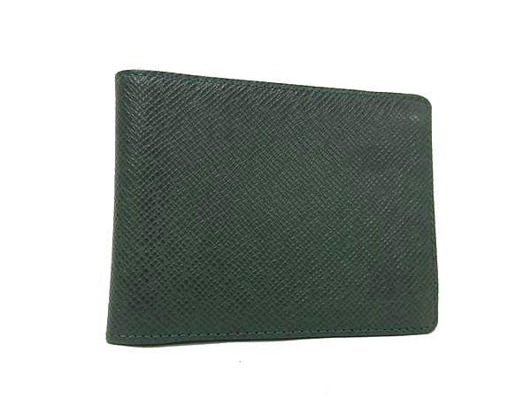 LOUIS VUITTON ルイヴィトン 二つ折り財布 タイガ ポルト ビエ 6カルト クレディ M30484 エピセア レザー メンズ 札入れ 美品【本物保証】