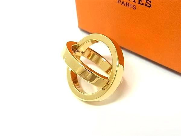美品 HERMES エルメス スカーフリング コスモス - ゴールド メタル レディース【本物保証】