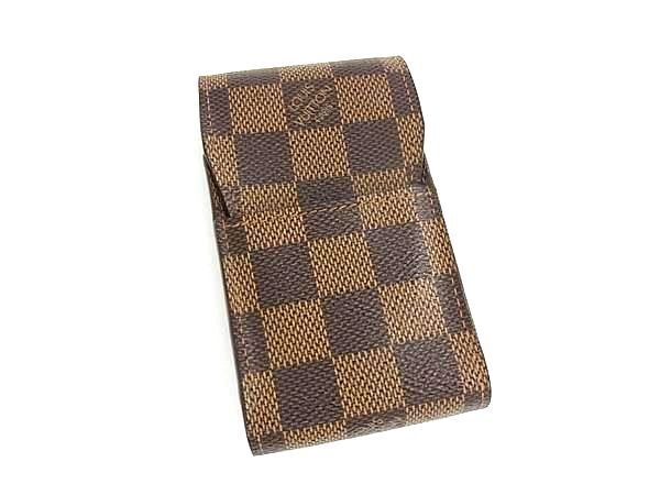 LOUIS VUITTON ルイヴィトン 煙草ケース ダミエ エテュイ シガレット N63024 エベヌ PVC レザー ユニセックス【本物保証】
