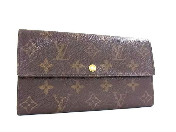 LOUIS VUITTON ルイヴィトン 長財布 モノグラム ポシェット ポルトモネクレディ M61725 ブラウン PVC レザー ユニセックス【本物保証】