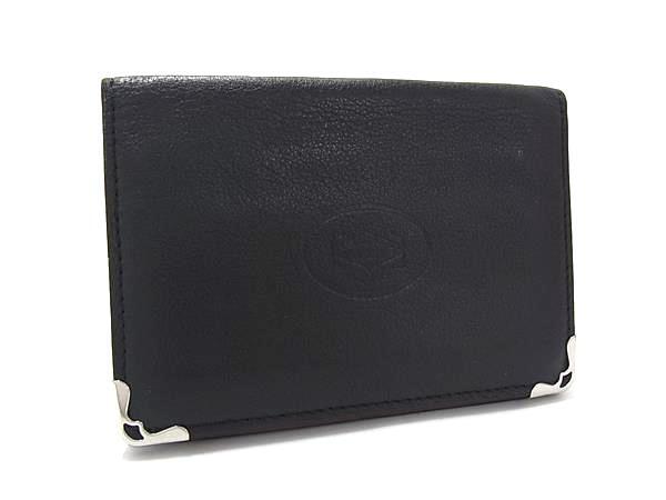 Cartier カルティエ カードケース マストライン - ブラック ボルドー レザー メンズ シルバー金具 美品【本物保証】