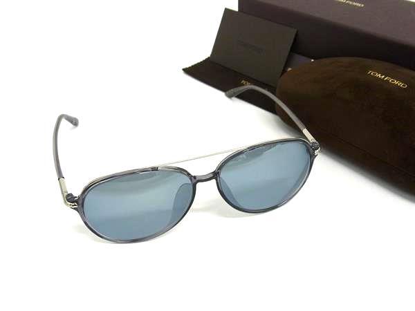 美品 TOM FORD トムフォード サングラス 度入り サングラス TF637-K シルバー クリアブラック メタル プラスチック ユニセックス アジアンフィット【本物保証】