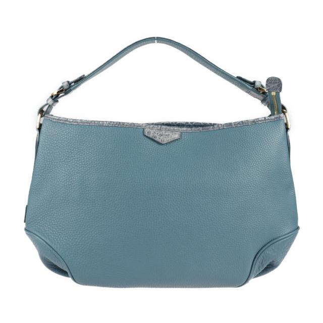 美品 LEATHER JEWELS レザージュエルズ バッグ 71031A ショルダーバッグ レザー クロコダイル ブルージーン 2WAY ハンドバッグ【本物保証】