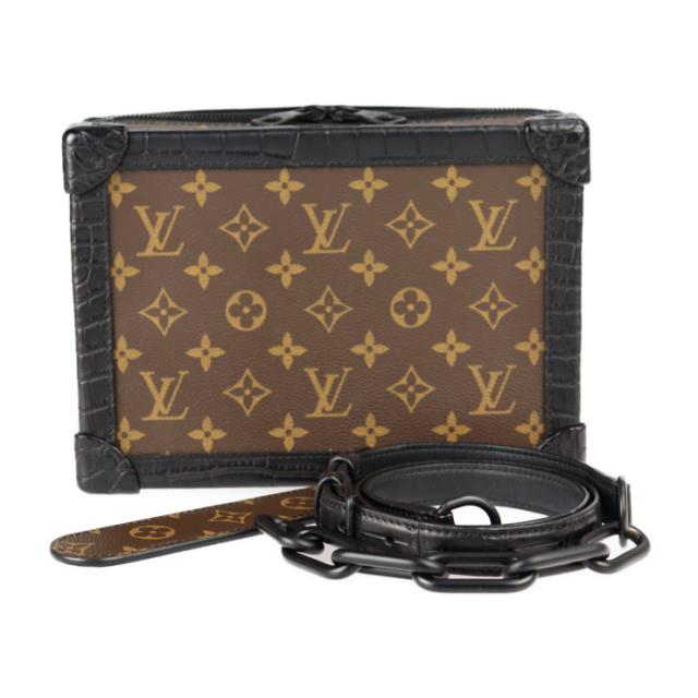 新古未使用展示品 LOUIS VUITTON ルイ ヴィトン ソフトトランク モノグラム N98255 ショルダーバッグ PVC クロコダイル ブラウン エキゾチック【本物保証】