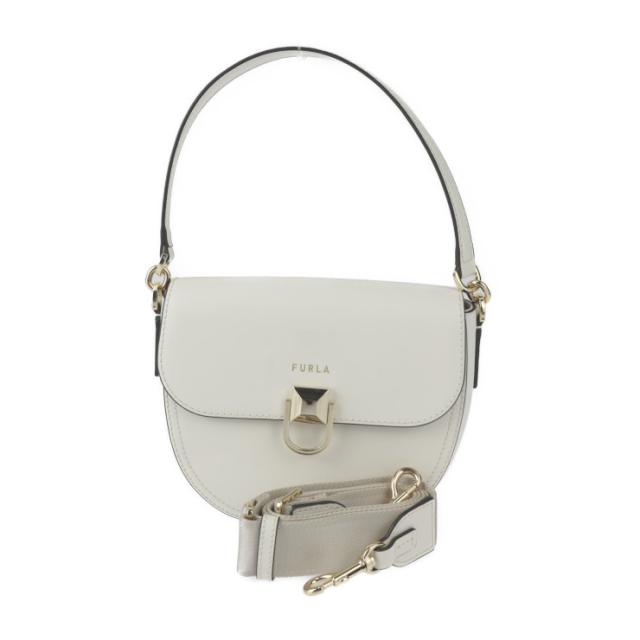 超美品 Furla フルラ CIRCE Crossbody S キルケ クロスボディS WB00641 ハンドバッグ レザー アイボリー系 2WAY ショルダーバッグ ポシェット【本物保証】