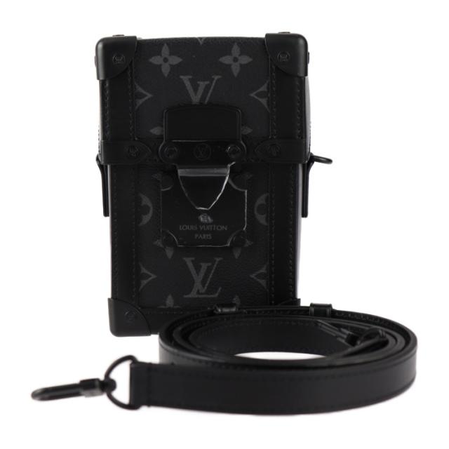 超美品 LOUIS VUITTON ルイ ヴィトン ヴェルティカル トランク ウェアラブル ウォレット モノグラム エクリプス M82077 ショルダーバッグ PVC レザー ブラック【本物保証】