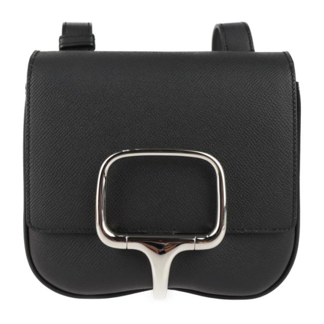 新古未使用展示品 HERMES エルメス デッラ・カヴァッレリア - ショルダーバッグ ヴォーエプソン ブラック フラップ クロスボディバッグ ポシェット【本物保証】