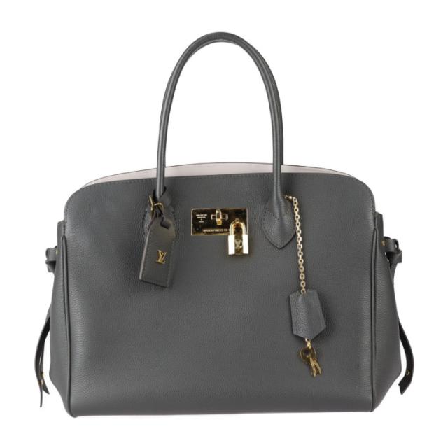 美品 LOUIS VUITTON ルイ ヴィトン ミラMM M55317 ハンドバッグ トリヨンレザー エタン グレー系 トートバッグ ターンロック ビトン【本物保証】