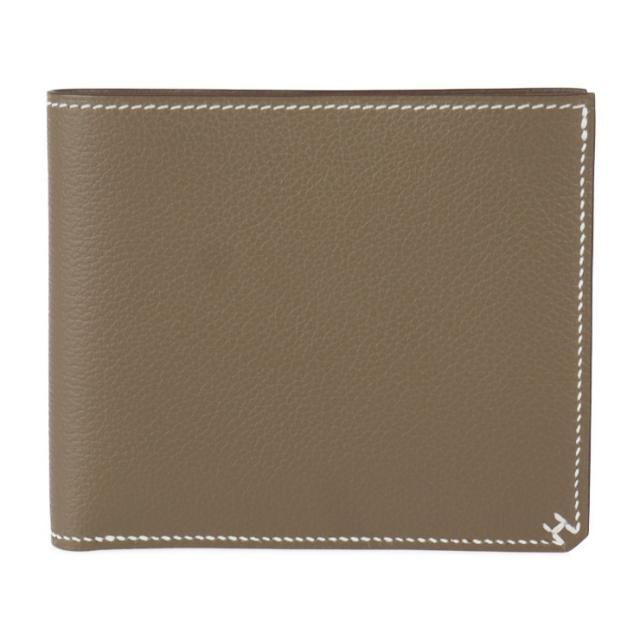 新品未使用展示品 HERMES エルメス Hセリエ コンパクト バイアスH - 二つ折り財布 エバーカラー エトゥープ【本物保証】
