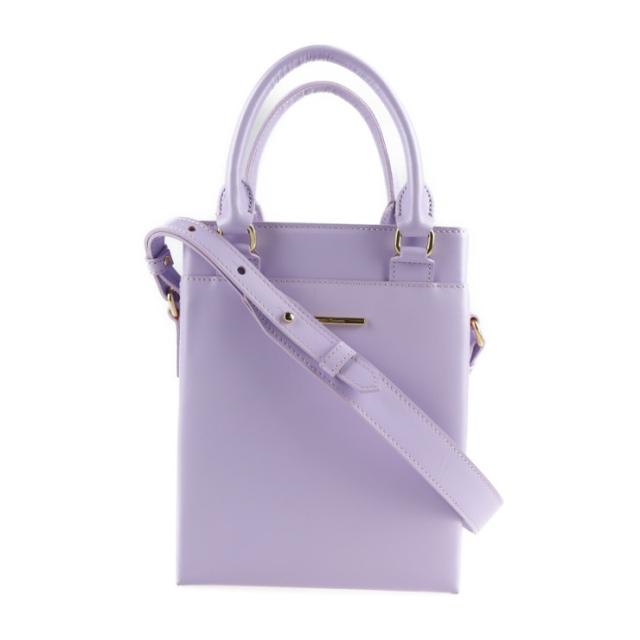 超美品 Samantha Thavasa サマンサタバサ 2WAY ミニバッグ ハンドバッグ レザー パープル ゴールド金具 ショルダーバッグ トートバッグ スマホバッグ スマートフォンケース ポシェット【本物保証】