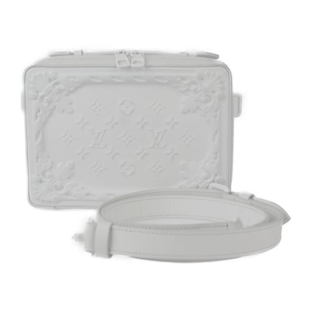 美品 ルイ ヴィトン ハンドル ソフトトランク ＬＶオーナメント ショルダーバッグ M21833 レザー 白 2WA【本物保証】