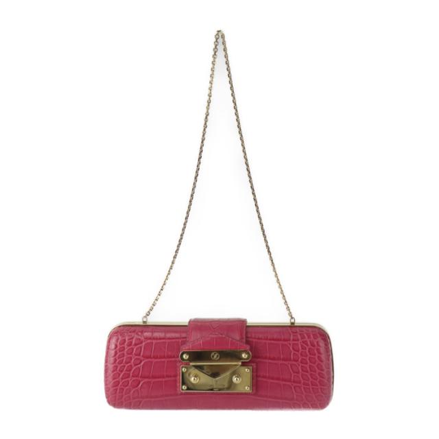 美品 ルイ ヴィトン ミノディエール トレゾール クラッチバッグ クロコダイル レザー ピンク系 2WAY ショルダ【本物保証】