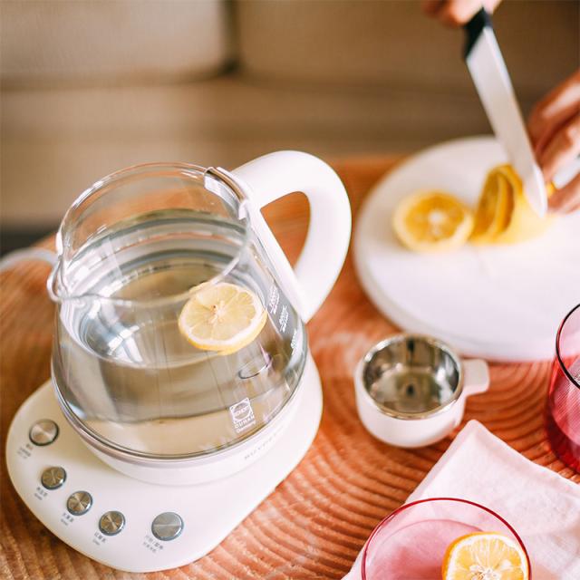 BUYDEEM バイディーム 薬膳ティーポット 1.0L 薬膳茶 漢方茶 ハーブティー 煮出し 保温 電気ポット ガラス 電気ケトル