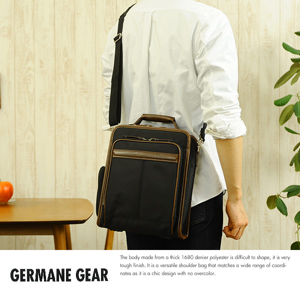GERMANE GEAR タテ型2wayショルダーバッグ /男性用/メンズ/ショルダーバッグ/縦型/斜めがけ/ナイロン/B5/丈夫/鞄/かばん/バッグ/ 【送料無料】