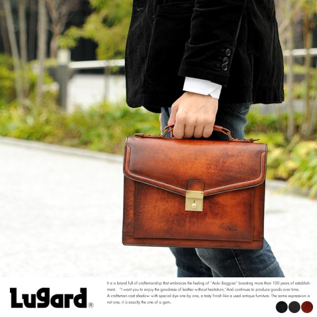 青木鞄 Lugard シャドー牛革 2wayショルダーバッグ 横型 G-3  男性用 メンズ ショルダーバッグ 本革 レザー クラシック 日本製 A5 ブリーフケース 小さめ 小型 鞄 かばん バッグ  【送料無料】