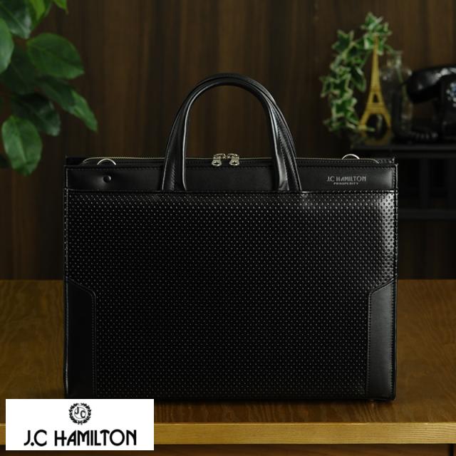 J.C HAMILTON 2wayビジネスバッグ ディンプル加工  男性用 メンズ ブリーフケース 日本製 合皮 ビジネスバッグ B4 ショルダー付き 鞄 かばん バッグ  【送料無料】
