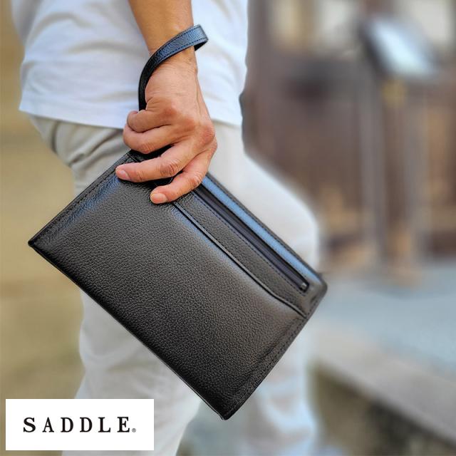 SADDLE 牛革 セカンドバッグ  本革 レザー おしゃれ シンプル 結婚式 バッグ 冠婚葬祭 フォーマル  【送料無料】