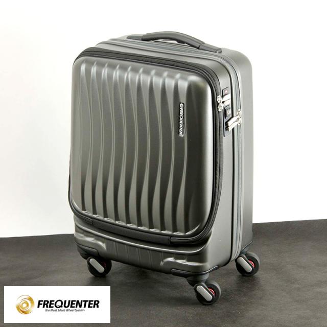 FREQUENTER ストッパー付き4輪キャリーケース CLAM A クラム 34L  2泊 3泊 4泊 フロントオープン 静音 前開き 軽量 TSAロック おしゃれ シンプル ビジネス  【送料無料】