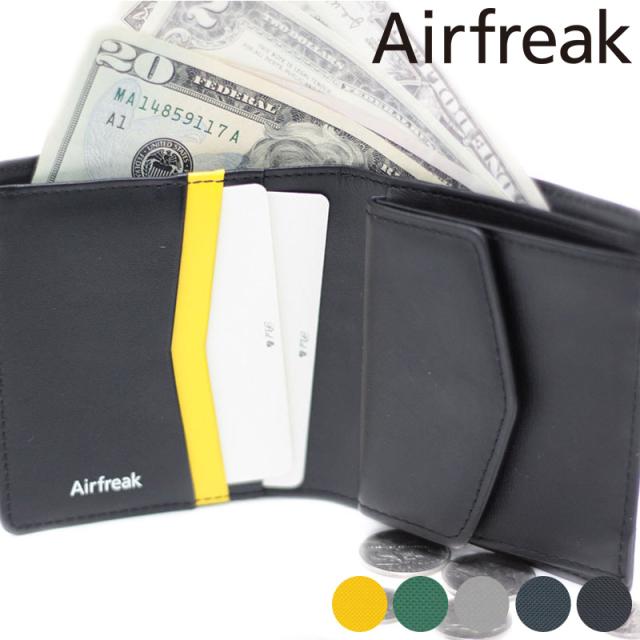 Airfreak スリム二つ折り財布 小銭入れあり Venice  メンズ 財布 薄い 本革 レザー 日本製 シンプル おしゃれ 男性 ギフト プレゼント  【送料無料】