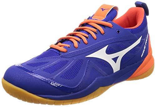 [ミズノ] バドミントンシューズ ウエーブファング ZERO ブルー×ホワイト×オレンジ 25.0 cm 3E