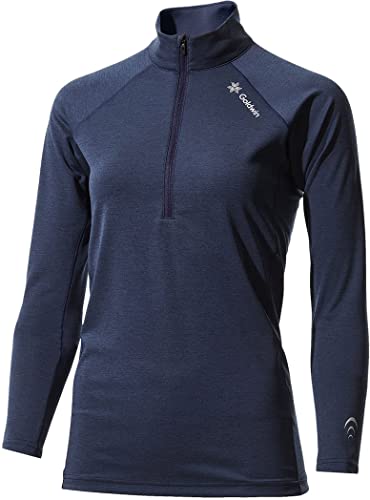 C3fit(シースリーフィット) カットソー アドバンスウォームジップアップロングスリーブ レディース エクリプスネイビー Sサイズ