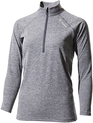 C3fit(シースリーフィット) カットソー アドバンスウォームジップアップロングスリーブ レディース ミックスグレー Sサイズ