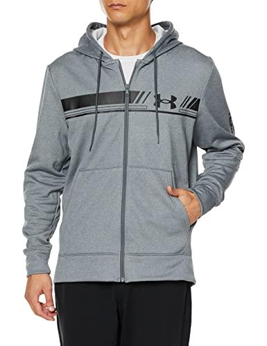 [アンダーアーマー] トレーニングフリース UA ARMOUR FLEECE BAR LOGO FULL ZIP メンズ Pitch Gray Lサイズ