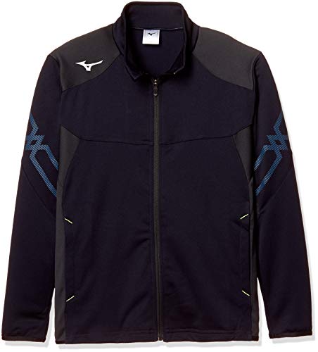 [Mizuno] トレーニングウェア ウォームアップシャツ 吸汗速乾 ドライ ジュニア 32JC9415 キッズ ディープネイビー×ブラック 150cm