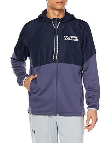 [アンダーアーマー] トレーニングフリース UA ARMOUR FLEECE MAX FULL ZIP HOODIE メンズ Midnight Navy Lサイズ