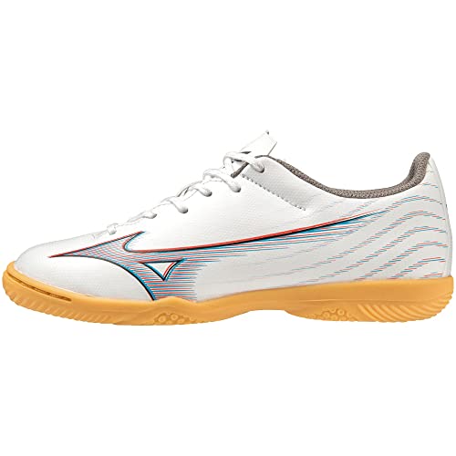 [ミズノ] サッカーシューズ MIZUNO α ミズノアルファ SELECT Jr IN ホワイト×イグニッションレッド×ブルー 21.0 cm 3E