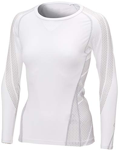 [ミズノ] BG7000Tバイオギアシャツ(Vネック長袖) 再帰反射 吸汗速乾 UV 2WAYストレッチ レディース K2MJ8C61 70 ホワイト×グレー Lサイズ