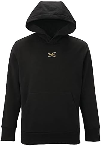 ローリングス(Rawlings) 野球用 大人用 フード付き パッチロゴ 長袖 スウェットパーカーシャツ AOS11F03 ブラック サイズ Mサイズ