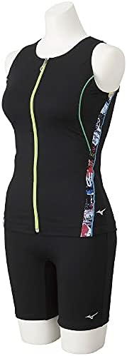 MIZUNO(ミズノ) スイム 水泳 フィットネス 水着 ジム用 レディース セパレーツ (3.5分丈) N2JG1843 93 ブラック×ライム サイズ S