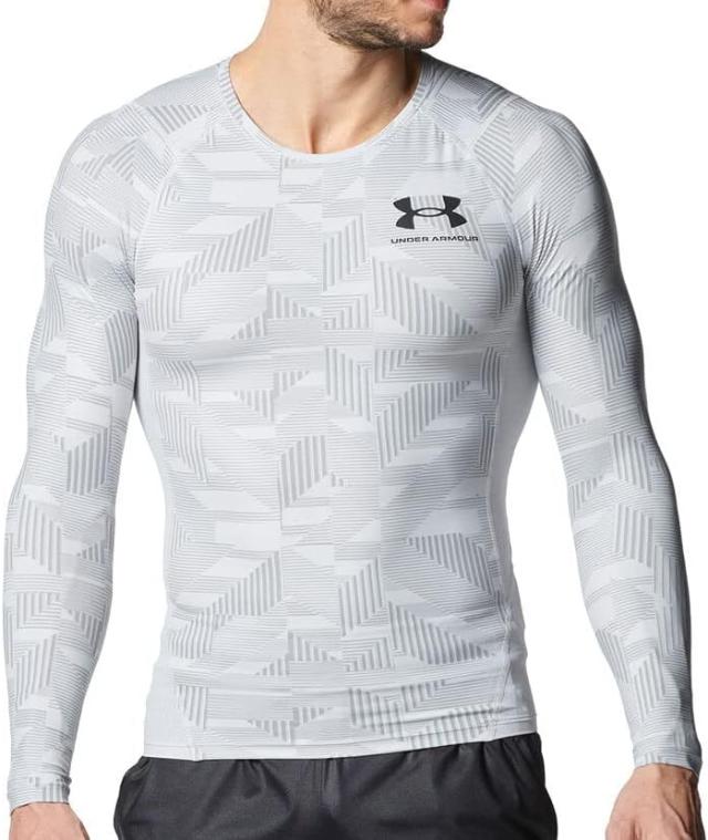 [アンダーアーマー] トレーニングベースレイヤー UAアイソチル コンプレッション ロングスリーブシャツ 〈ノベルティ〉 メンズ Halo Gray XXLサイズ