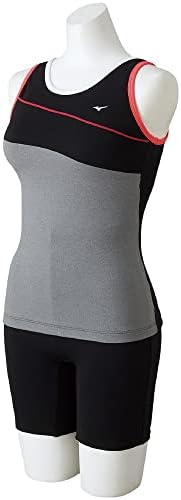 MIZUNO(ミズノ) スイム 水泳 フィットネス 水着 ジム用 レディース セパレーツ（３．５分丈）（股下１８ｃｍ） N2JG2844 96:ブラック/蛍光ピンク サイズL