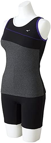 MIZUNO(ミズノ) スイム 水泳 フィットネス 水着 ジム用 レディース セパレーツ（３．５分丈）（股下１８ｃｍ） N2JG2844 97:ブラック/バイオレット サイズM