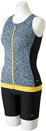 MIZUNO(ミズノ) フィットネス 水着 ジム用 レディース セパレーツ（ファスナー）（股下１８ｃｍ） N2JG2341 84:ターコイズ/イエロー サイズM