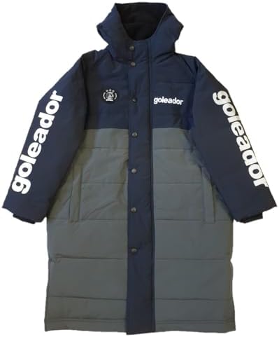 [ゴレアドール] ジュニア 中綿バイカラーロングベンチコート 140cm Dブルー/グレー(3681) G-2520-1