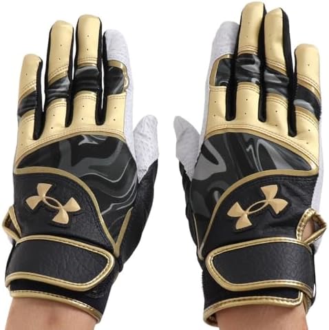 [アンダーアーマー] 野球グローブ UA UNDENIABLE PRO BATTING GLOVES メンズ Black Gold Gold LGサイズ