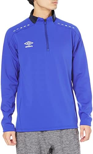 [アンブロ] ジャージ サッカー 長袖 ハーフジップ 吸汗速乾 ドライ ストレッチ 練習 部活 トレーニング メンズ BLU Oサイズ