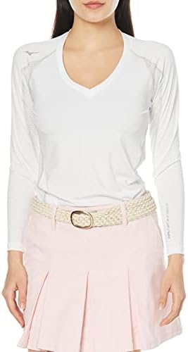 [ミズノ] ゴルフウェア インナー バイオギア ソーラーカット スーパークール Vネックシャツ E2MJ2212 レディース ホワイト XLサイズ