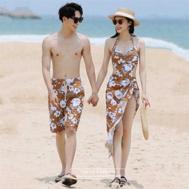 ペア水着  カップル水着　　セット水着　メンズ　大人用　体型カバー　レディース水着　男性用　スイミング　短パン　水着ペア ペアルック カップル水着 レディース メンズ 海外旅行 　 新作水着　夏新作水着　家族お揃い　体型カバー 　新婚旅行 pa-230317-13