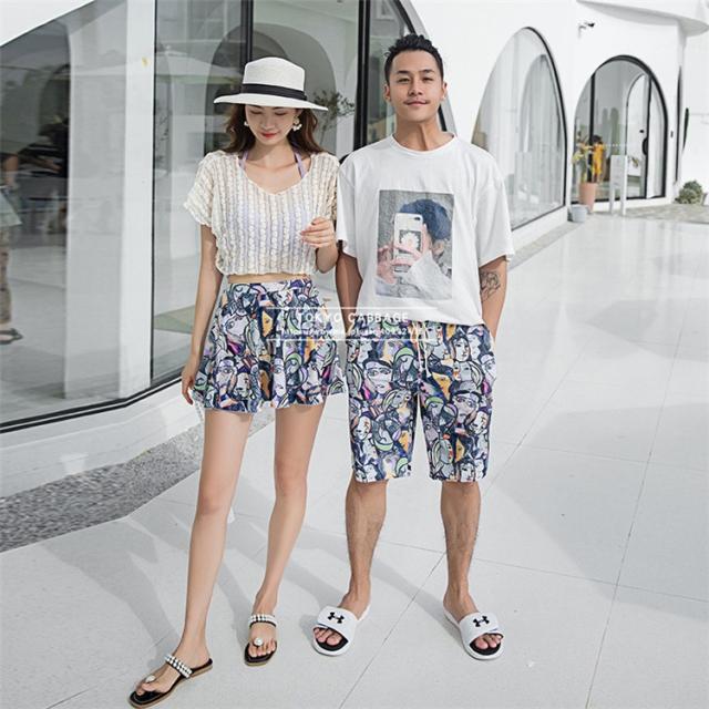 ペア水着2022 カップル水着　ペア水着　セット水着　メンズ　大人用　体型カバー　レディース水着　男性用　スイミング　短パン　水着ペア ペアルック カップル水着 レディース メンズ 海外旅行 　 新作水着　夏新作水着　家族お揃い　体型カバー 　新婚旅行  pa-220509-13