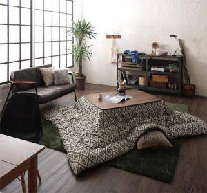 こたつ布団 掛布団 敷布団 2点セット 掛け敷きセット 上下 掛け布団 こたつマット 中敷き布団 ラグマット 絨毯 厚手 極厚 安い 4尺 長方形 80×120 天板用 ブルー 青 グリーン 緑 2人用 二人用 3人用 4人用 家族 インディアン ギャッベ ネイティブ 北欧 和室 和風 暖かい