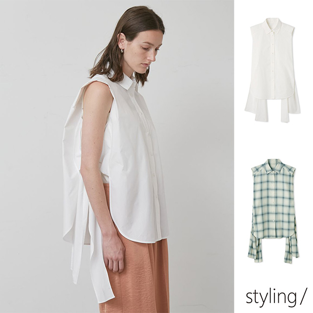 スタイリング styling/ サイド リボン ノースリーブ シャツ 【2025 新作】