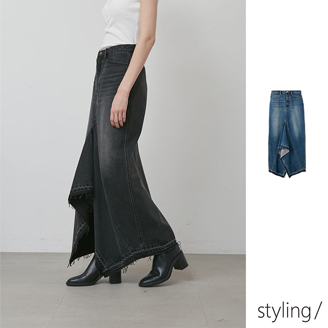スタイリング styling/ ヘム フレア 2WAY デニム スカート 【2025 新作】