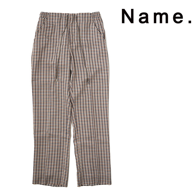 NAME. ネーム RAYON PLAID EASY TROUSERS レーヨン プレーン イージー トラウザーズ 2019 新作