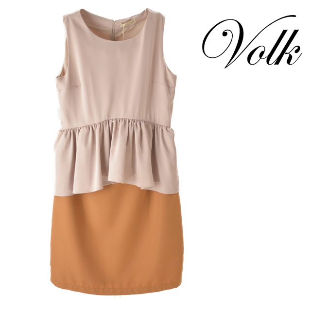 【送料無料】ドリーム ツートンフリルワンピース レディース 春夏 ノースリーブ