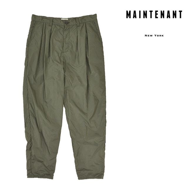 MAINTENANT/メンテナント ボンディングパンツ ジャージ タックパンツ メンズ 無地 カーキ 秋冬